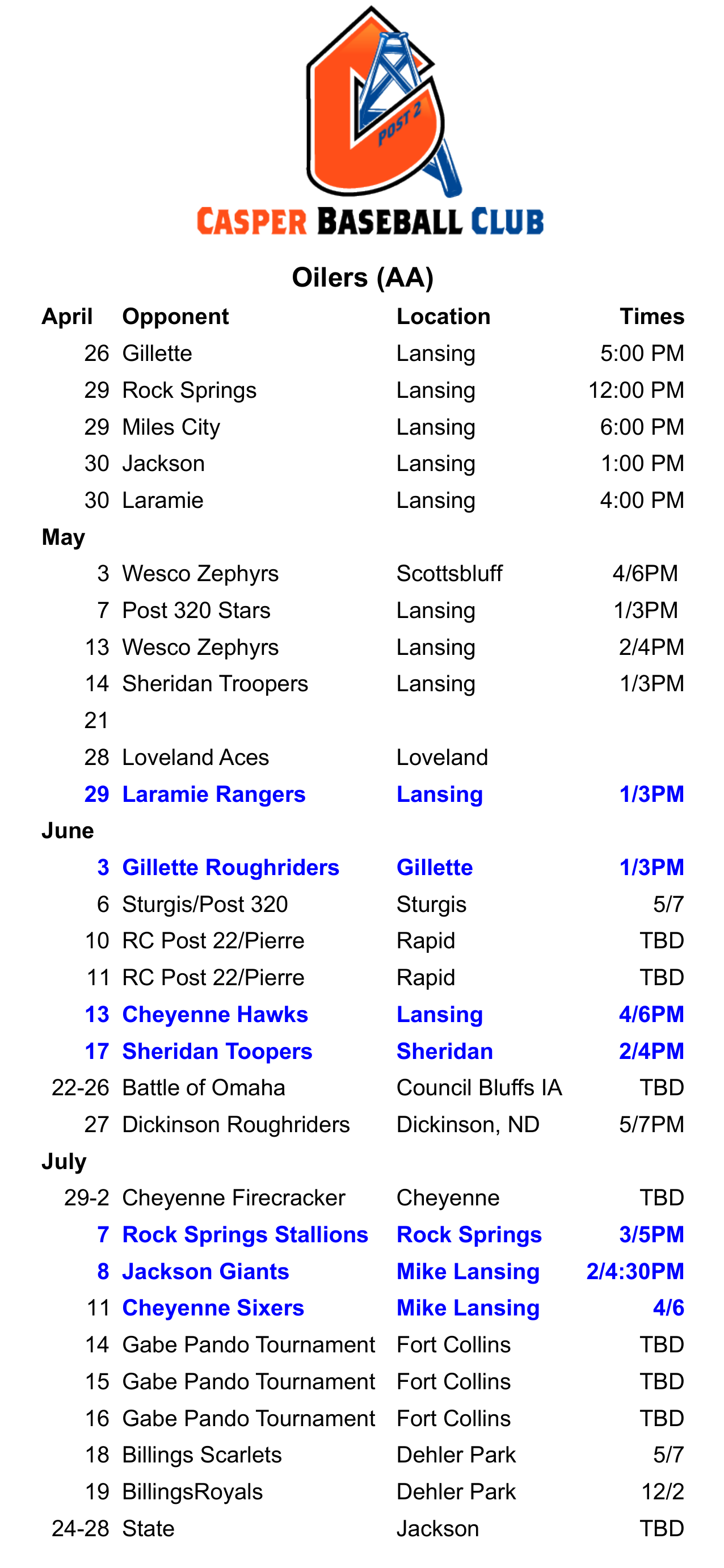 Casper Baseball Club