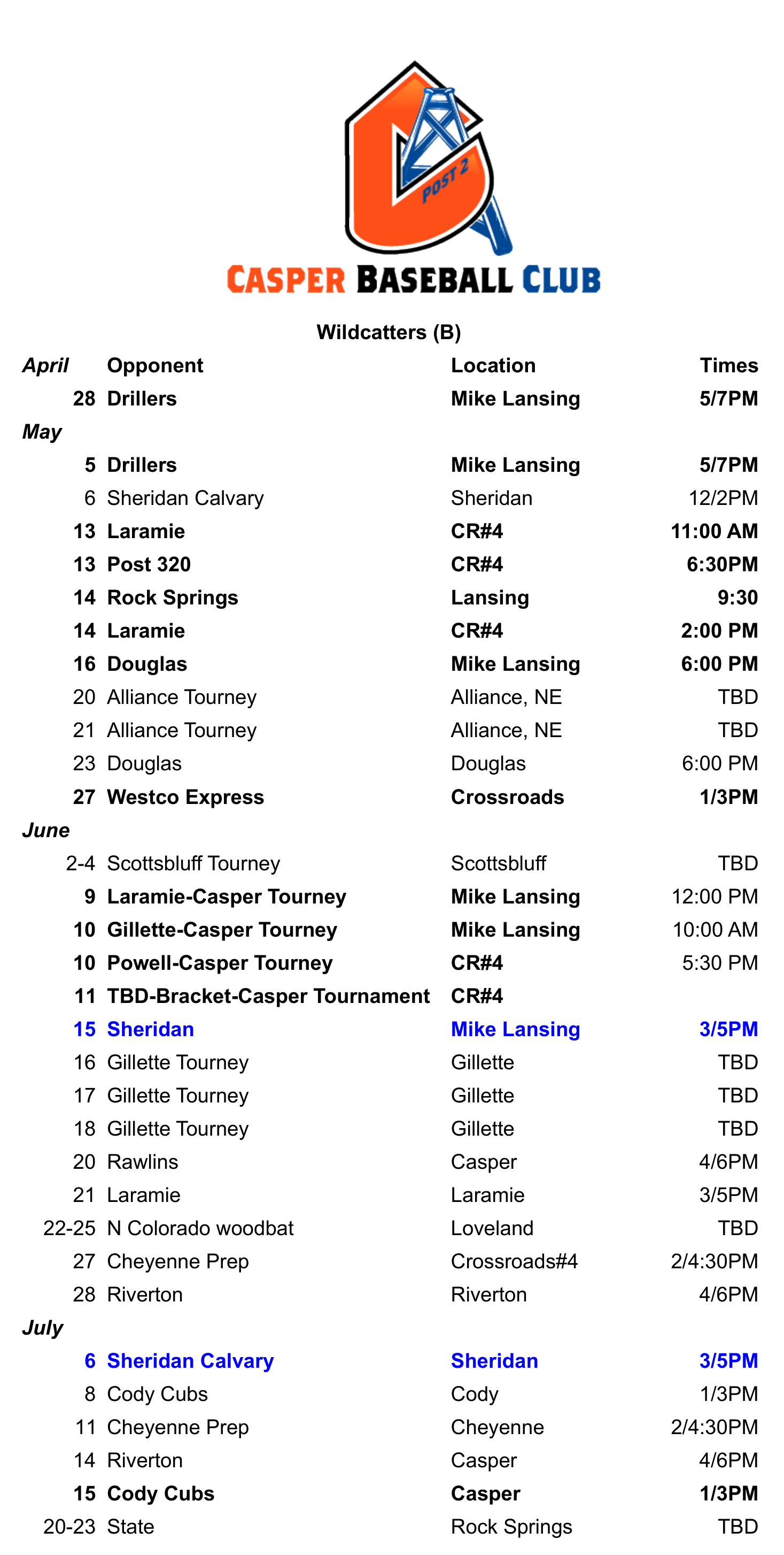 Casper Baseball Club